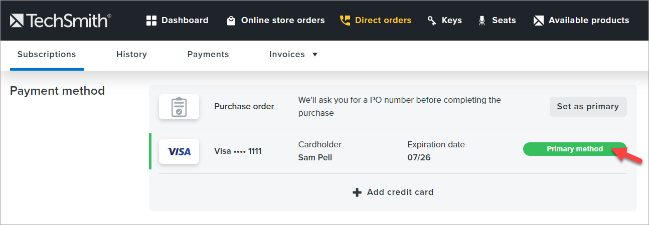 Update My Billing Information for My Subscriptions – TechSmith Support