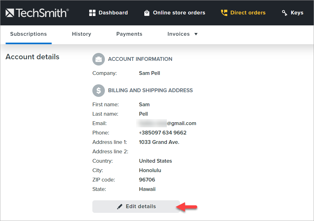 Update My Billing Information for My Subscriptions – TechSmith Support