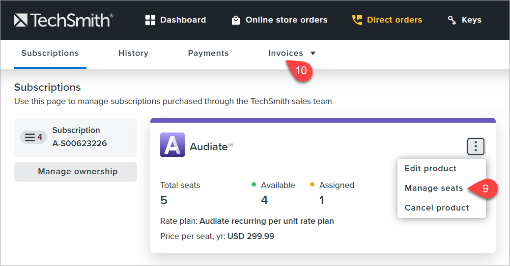 Add Seats to My Existing Subscription – TechSmith Support