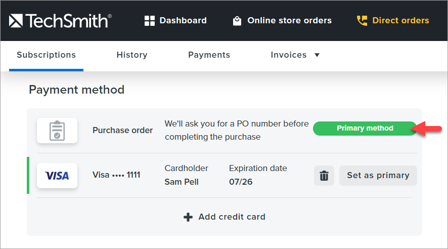 Update My Billing Information for My Subscriptions – TechSmith Support