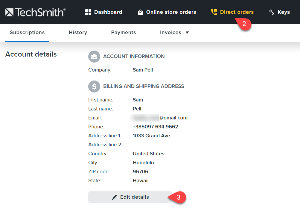 Update My Billing Information for My Subscriptions – TechSmith Support