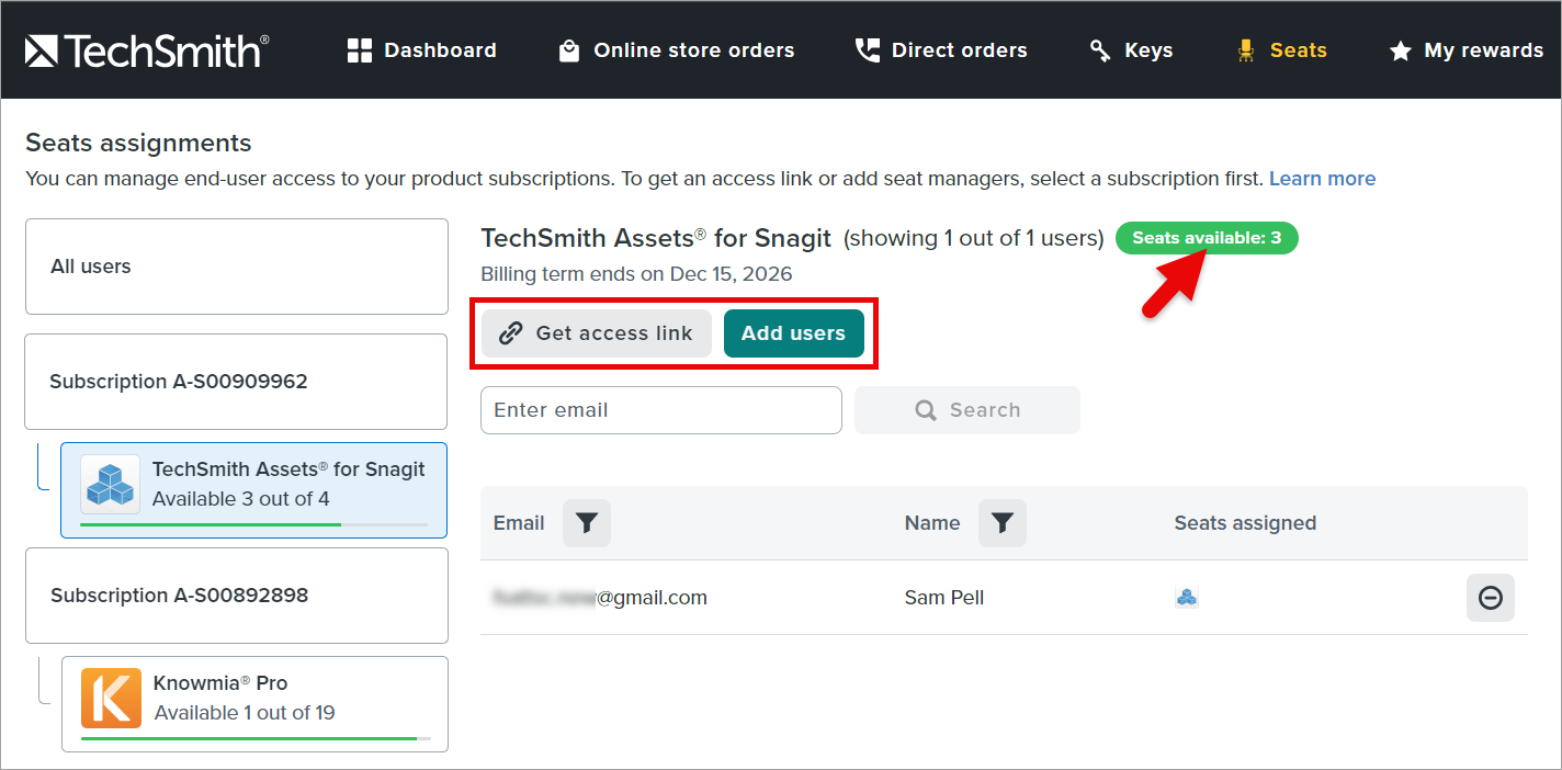 Grant Someone Access to a Product – TechSmith Support