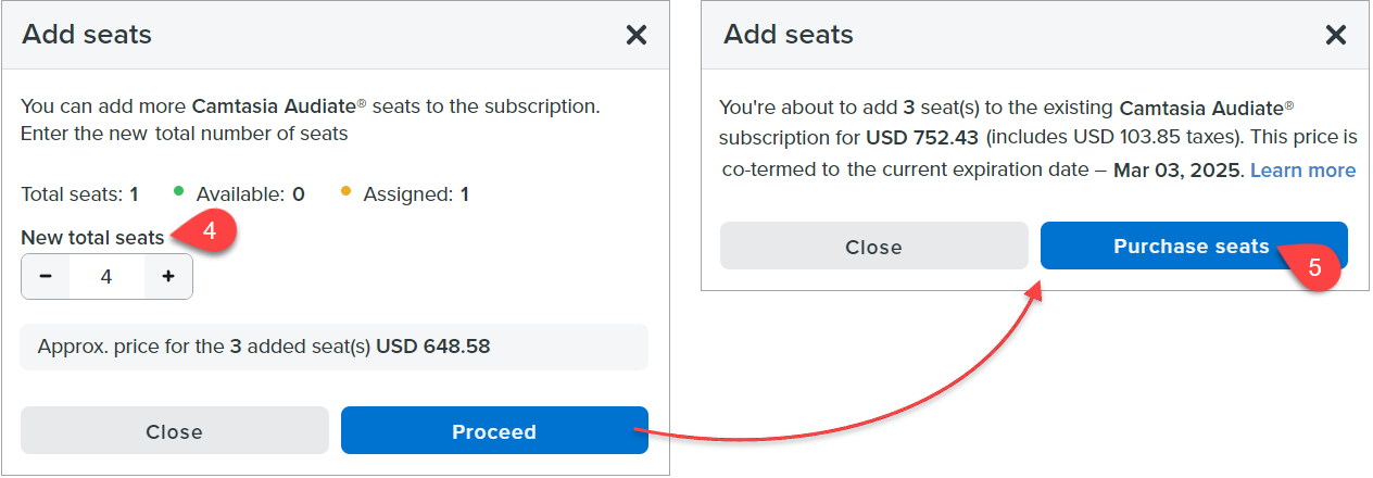 Add Seats to My Existing Subscription – TechSmith Support