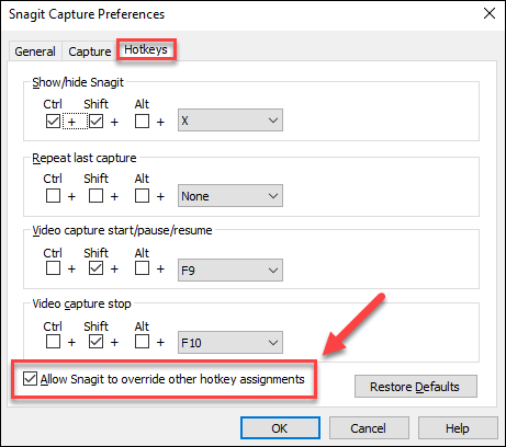 Snagit Print Screen Hotkey Not Working – TechSmith Support
