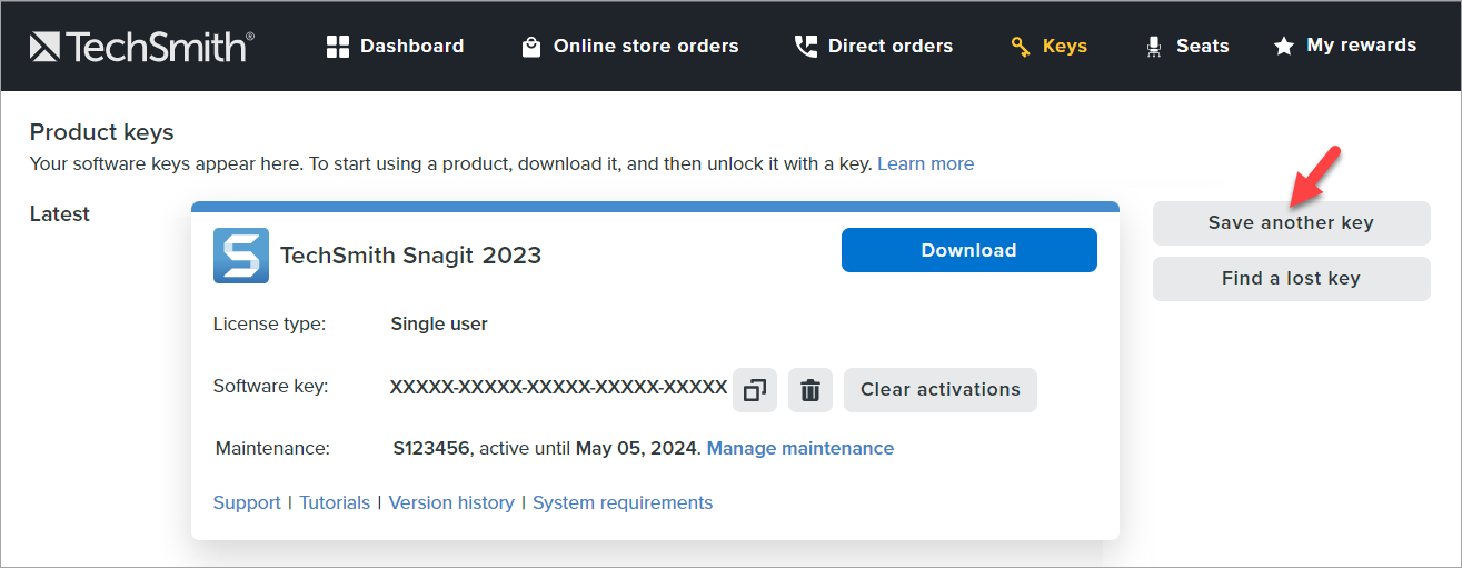 Save a Software Key to a TechSmith Account – TechSmith Support