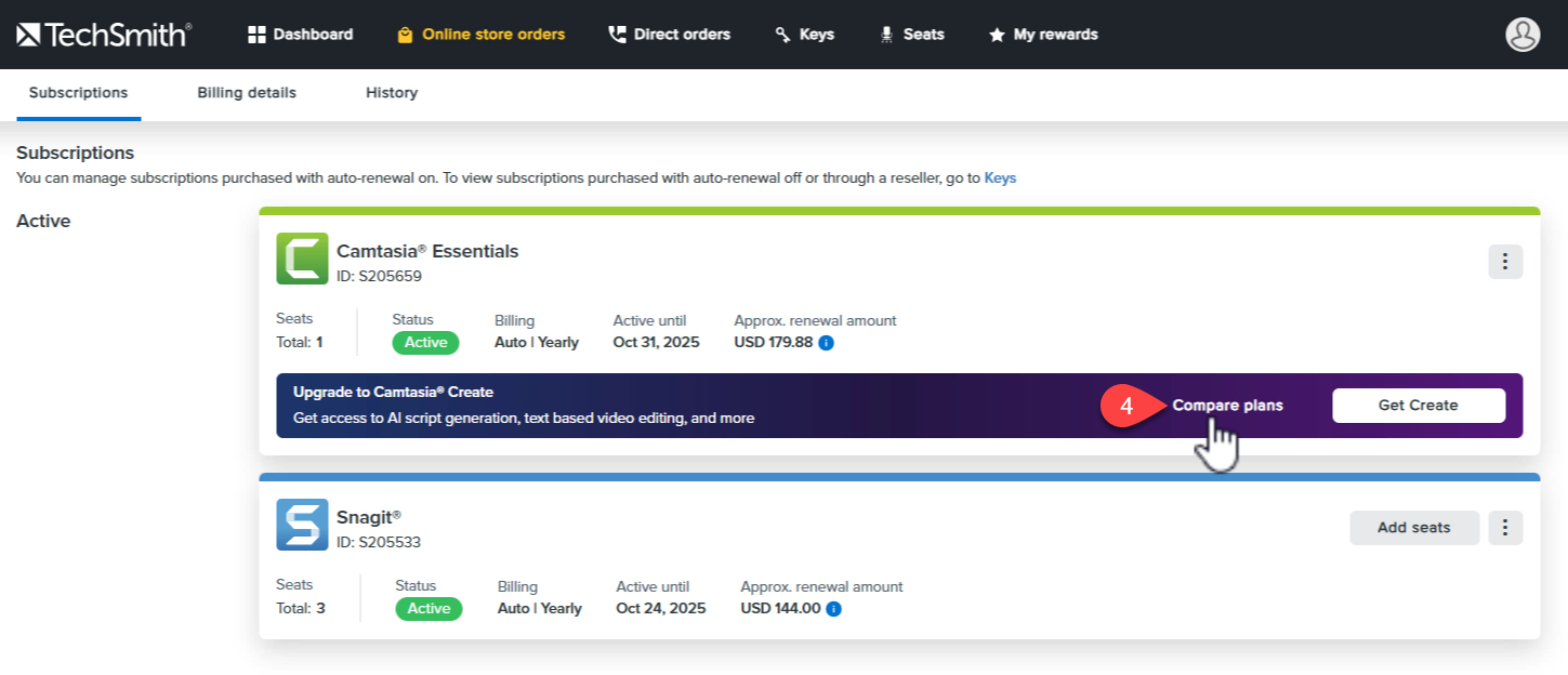 Upgrade Camtasia Individual Subscription Plan (Camtasia Essentials, Camtasia Create, Camtasia ...