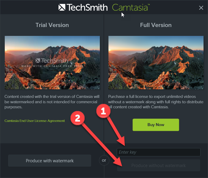 Camtasia: Enter My Software Key – TechSmith Support