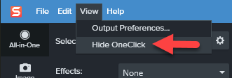 Turn OneClick Capture Widget On or Off in Snagit – TechSmith Support