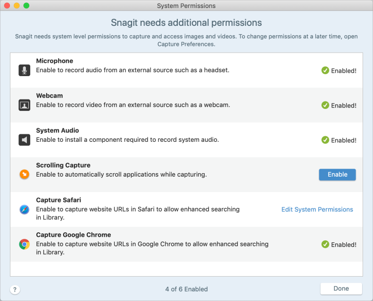Mac OS Permissions – TechSmith Support